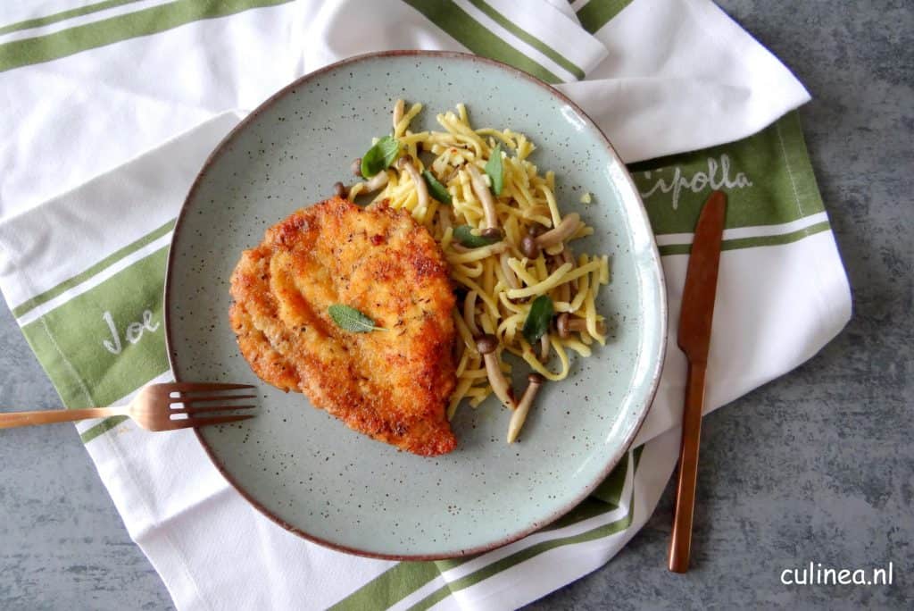 Kipschnitzel met spätzle en paddenstoeltjes 5 (Copy) - Culinea.nl;