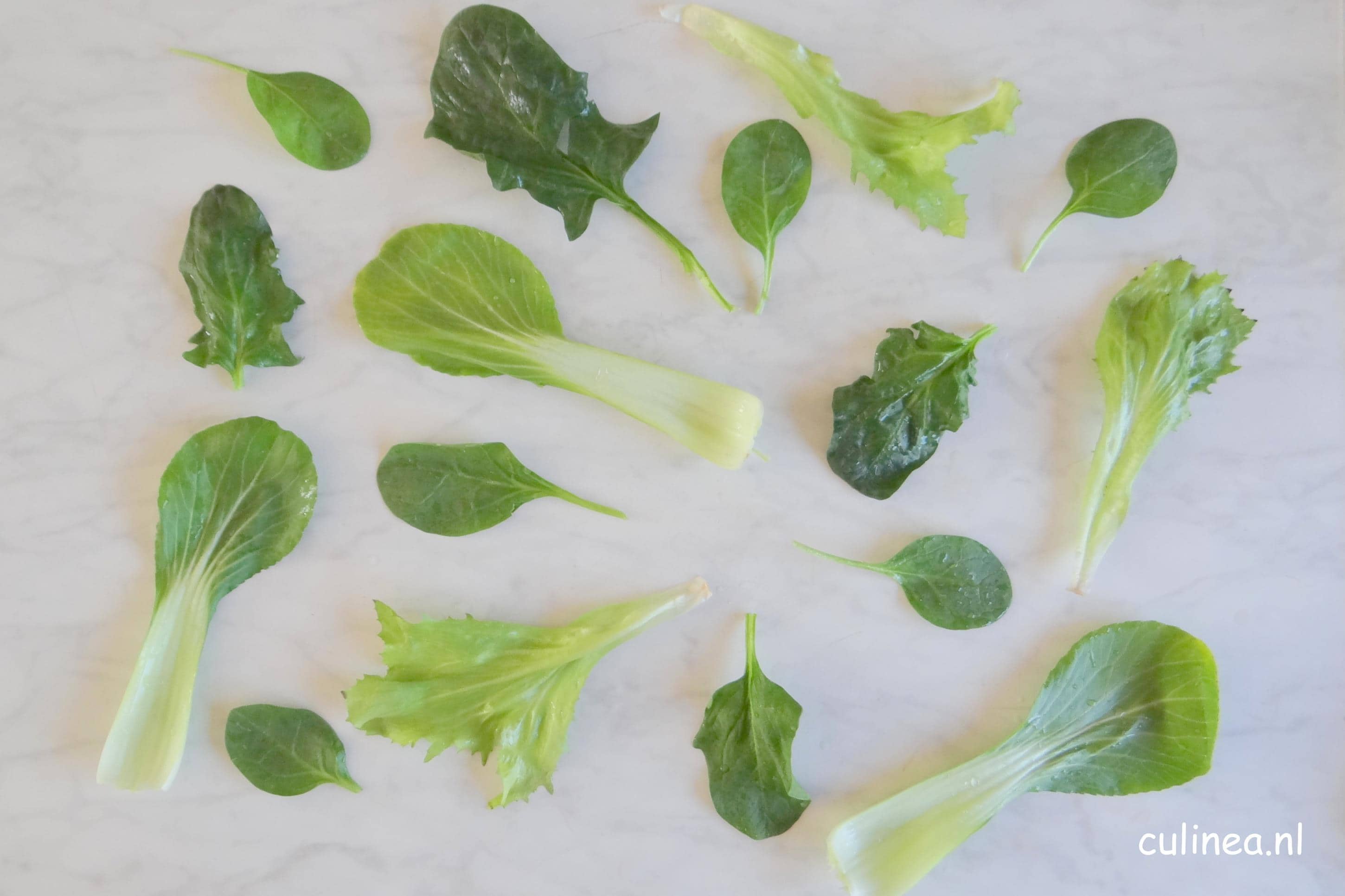 Groene bladgroenten, alle 13 op een rij