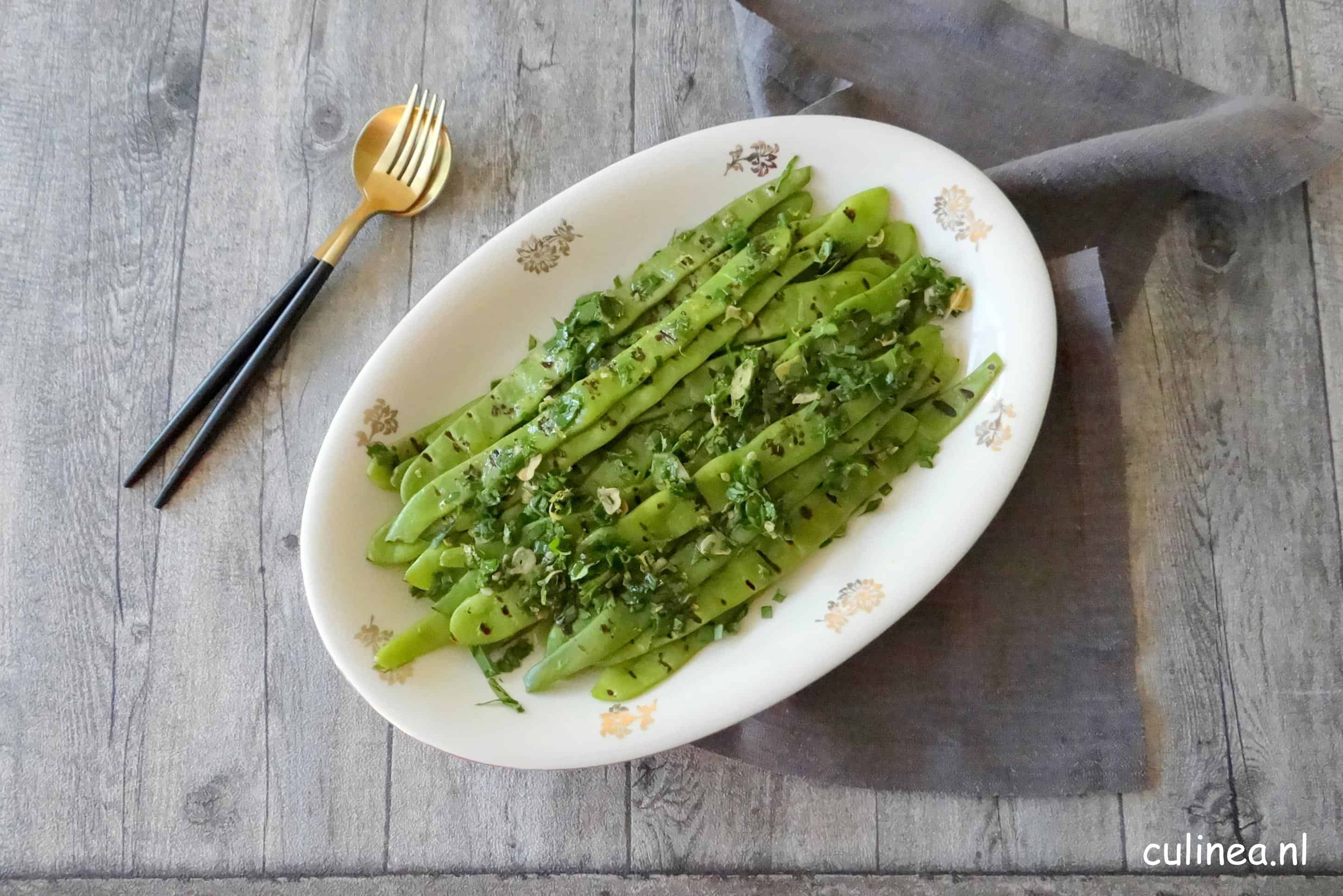 Gegrilde hele snijbonen met knoflook | Culinea.nl;