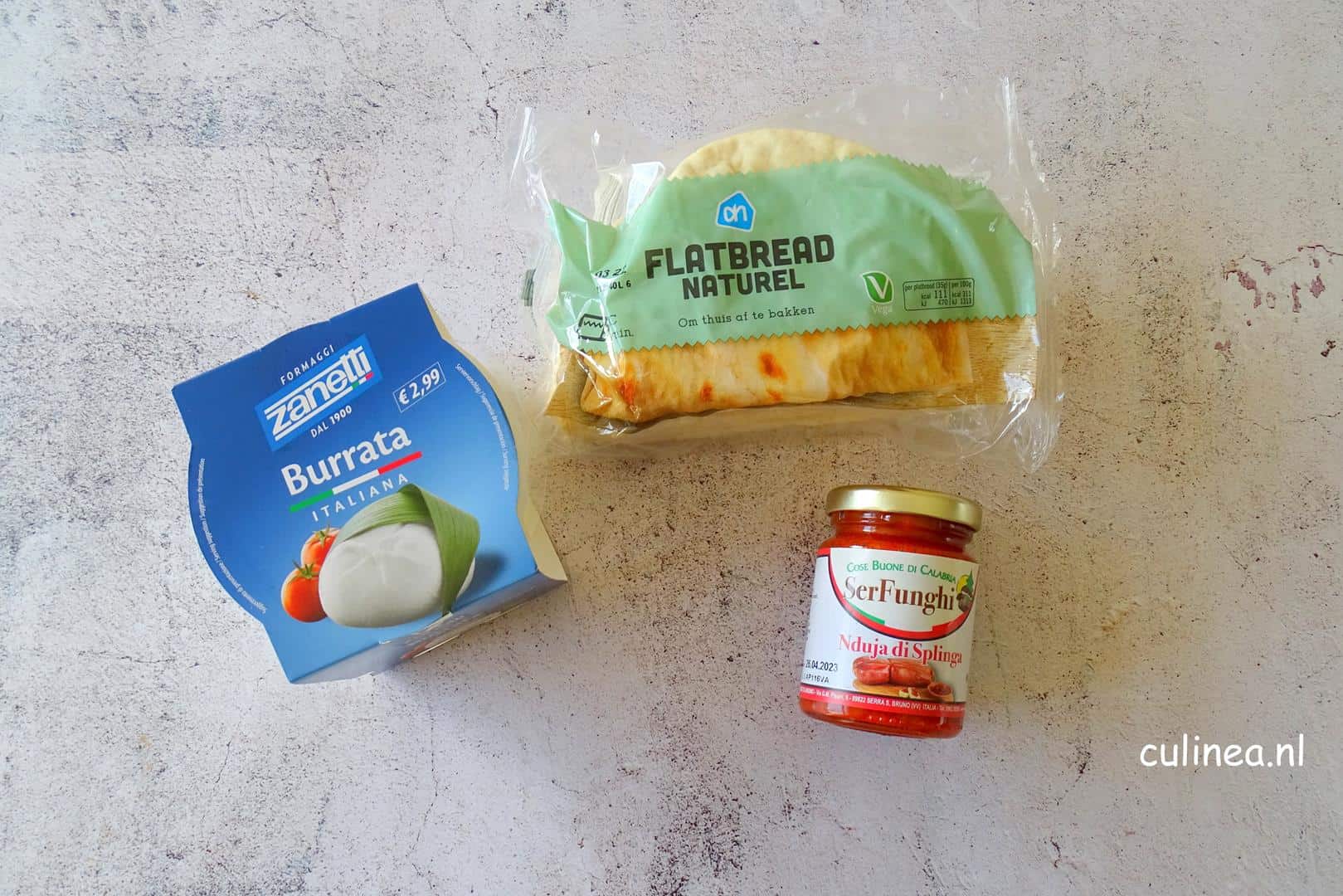 Flatbread met Nduja en burrata | Culinea.nl
